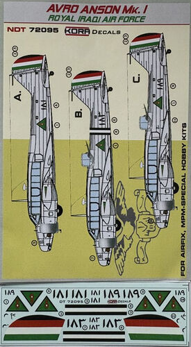 Kora Models NDT72095 Avro Anson Mk.I - Royal Iraqi Air Force (for Airfix, MPM and Special Hobby Kits)