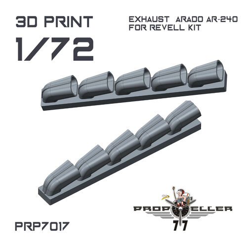 77propeller 7017 Arado Ar-240 - 3D-Printed Exhaust Variant 1 (for Revell Kits)
