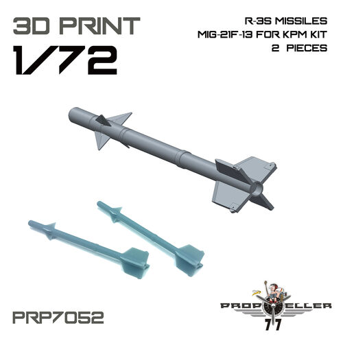 77propeller 7052 MIG-21 F-13 - 3D-Printed 2 x R-3S Missiles (for Kovozavody Prostejov Kits)