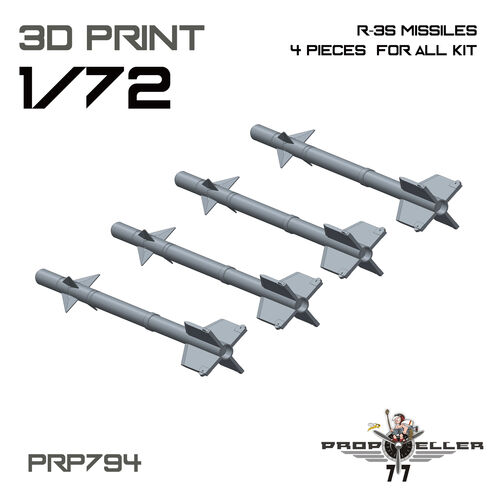 77propeller 794 R-3S Missiles - for All Kits (4 pcs / 3D-Printed)