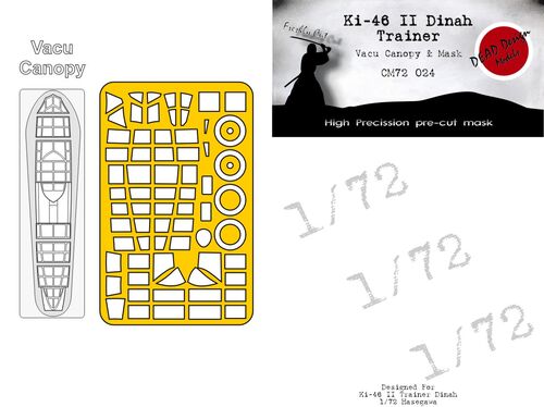 DEAD Design Models CM72024 Ki-46 II Trainer Dinah - Vacu Canopy and Mask (for Hasegawa Kits)
