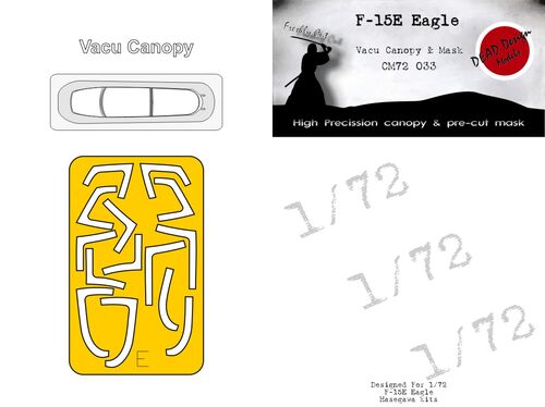 DEAD Design Models CM72034 Boeing F-15 E Eagle - Vacu Canopy & Mask (for Hasegawa Kits)