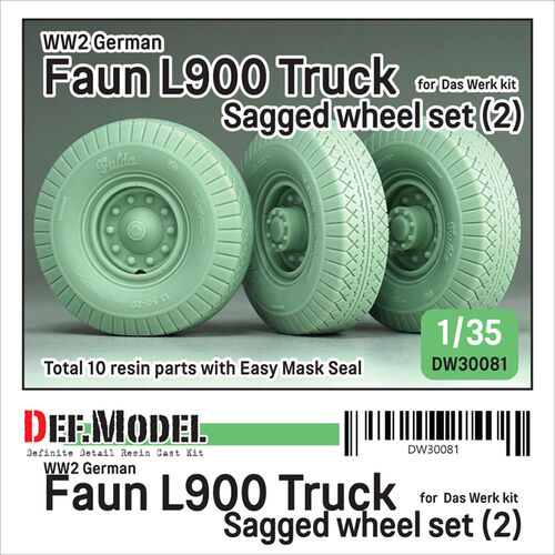 DEF Model DW30081 German WWII Faun L900 - Truck Wheel Set 2 Fulda (for Das Werk Kits)