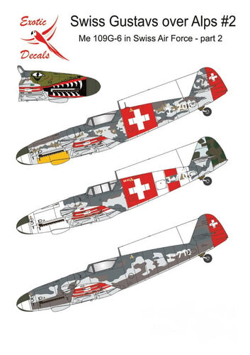 Exotic Decals 32021 Swiss Gustavs Over Alps #2 - Me 109 G-6 in Swiss Air Force Part 2