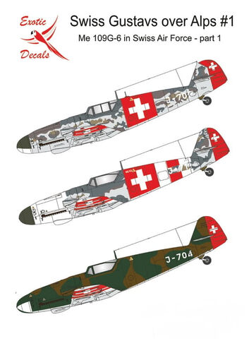 Exotic Decals 32020 Swiss Gustavs Over Alps #1 - Me 109 G-6 in Swiss Air Force Part 1