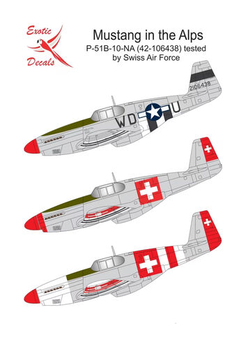 Exotic Decals 32024 Mustang in The Alps - P-51 B-10-NA Tested by Swiss Airforce