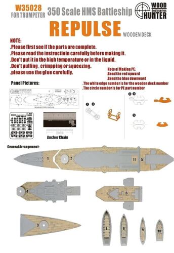 Flyhawk W35028 WWII Battlecruiser HMS Repulse (for Trumpeter 05312）