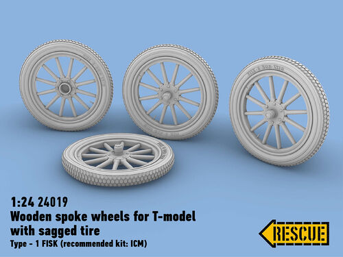 Rescue Models 24019 Wooden spoke wheels for Ford T-Model Type 1 - FISK