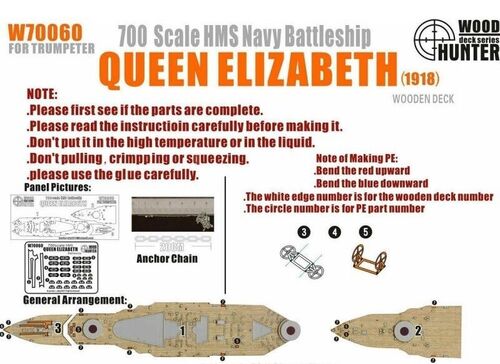 Flyhawk W70060 British Battleship HMS Queen Elizabeth 1918 (for Trumpeter 05797)