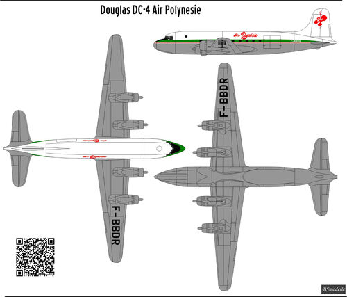 BSmodelle 720487 Douglas DC-4 - Air Polynesie Decal