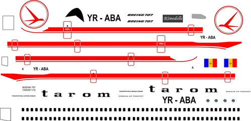 BSmodelle 720563 Boeing 707 - Tarom (1977) Decal