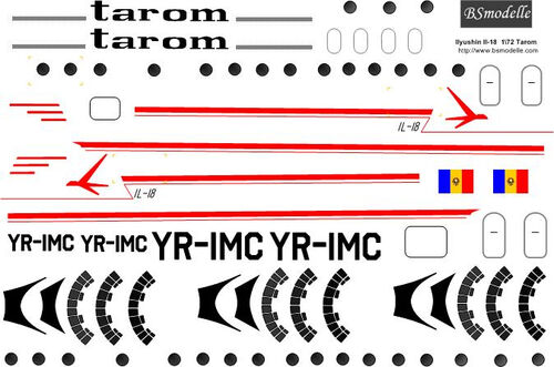 BSmodelle 720564 Ilyushin Il-18 - Tarom (1974) Decal