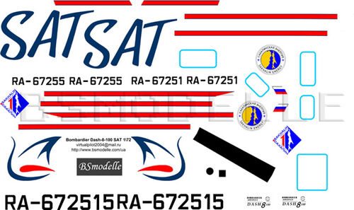 BSmodelle 72058 Bombardier Dash-8-100 - SAT Decal