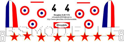 BSmodelle 72060 Douglas A-20 in French and Soviet Service Decal