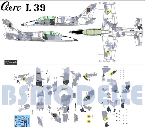 BSmodelle 978007331680 Decal set for Aero L-39 Ukraine Air Force