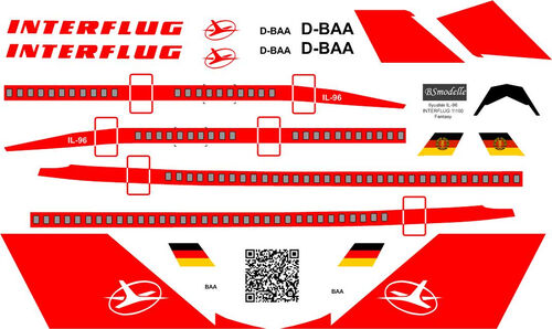 BSmodelle 144597 Ilyushin Il-96-300 - Interflug Decal