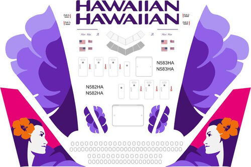 BSmodelle 144623 Boeing 777 - Hawaiian Decal