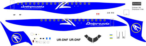 BSmodelle 200591 Embraer 145 - Dniproavia Decal