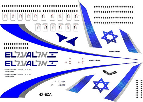 BSmodelle 200627 Airbus A380-800 - ELAL Decal