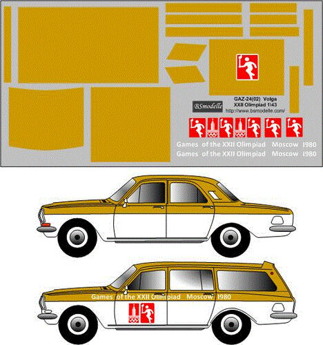 BSmodelle 430350 GaZ-24 and GaZ24-02 Volga - Olimpic Escort Decal