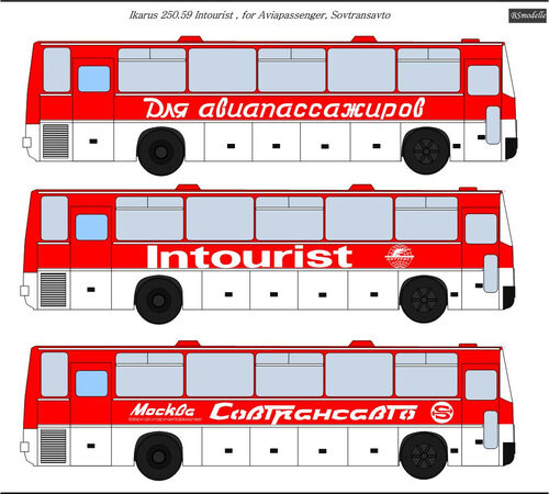 BSmodelle 430437 Ikarus 250 - Intourist and Sovtransavto Decal