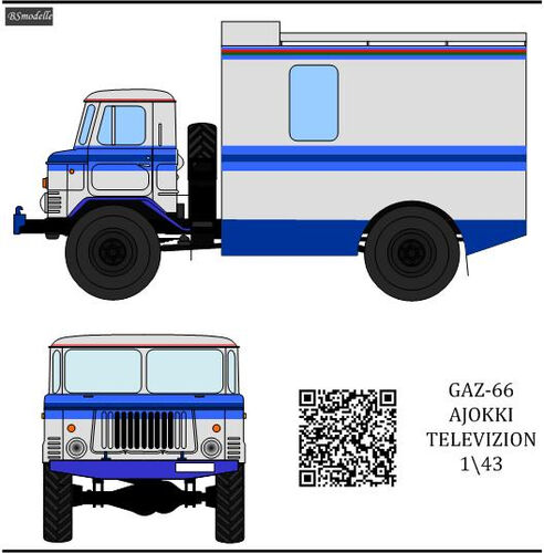 BSmodelle 430536 GaZ-66-Ajokki - Telelevision Decal