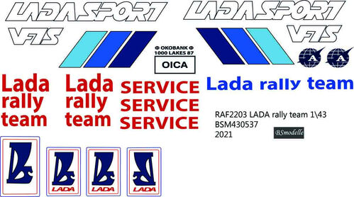 BSmodelle 430537 RAF 2203 - Service Lada Rally Team Decal