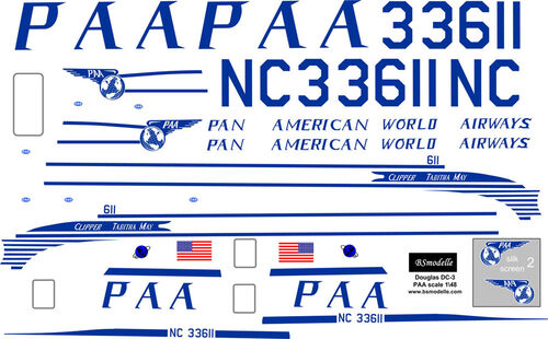 BSmodelle 480331 Douglas DC-3 - PAA decal