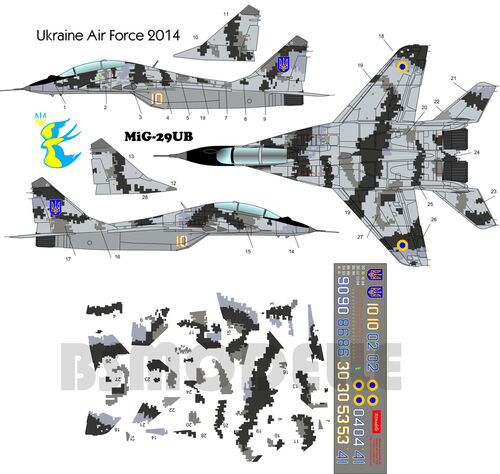 BSmodelle 720271_1 MiG-29 UB - Ukraine Air Force Decal (2014)