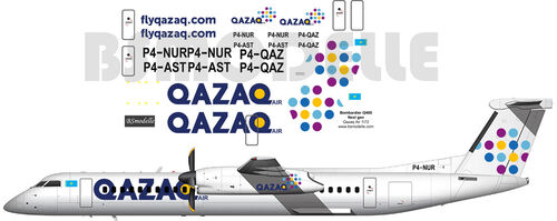BSmodelle 720275 Bombardier Dash-8 Q400 - Qazaq Air Decal