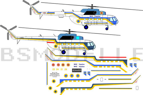 BSmodelle 72034 Mil M-8MT - Ukraine Resque Service Decal