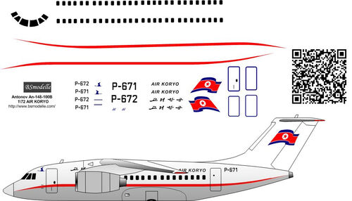 BSmodelle 720341 Antonov An-148 - Air Koryo Decal