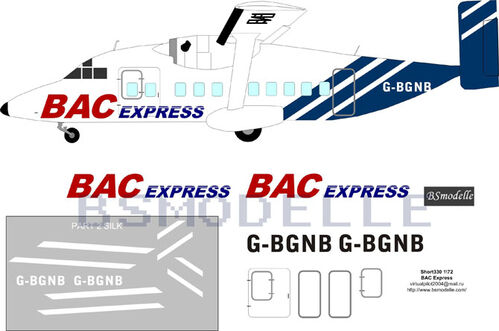 BSmodelle 72036 Short 330 - BAC Express Decal