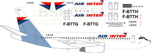 BSmodelle 100016 Dassault Mercure - Air Inter Decal