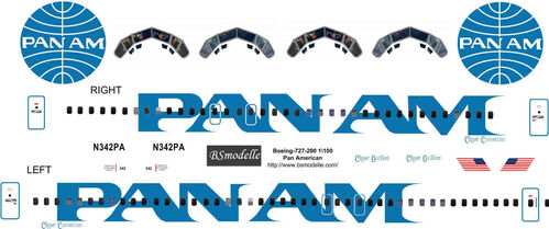 BSmodelle 100507 Boeing Bo-727 200 - Pan Am Decal