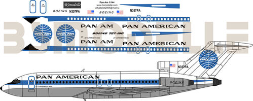 BSmodelle 144014 Boeing 727-100 - Pan Am Decal