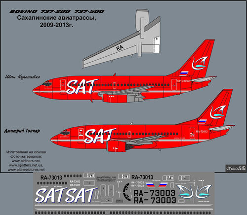 BSmodelle 144019 Boeing 737-200 - SAT "Red" decal