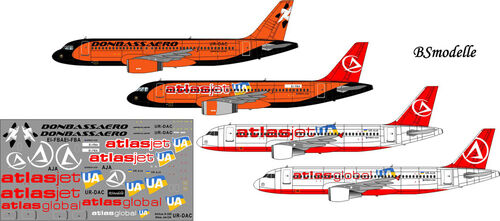 BSmodelle 144102 Airbus A-320 - Atlas Jet / UA / Donbassaero Decal
