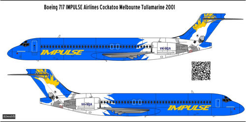 BSmodelle 144422_1 Boeing 717 - Impulse Airlines Сockatoo Decal