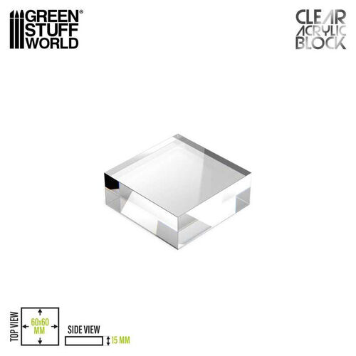 Green Stuff World 5853 Acrylic Display Block 60x60x15mm