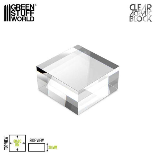 Green Stuff World 5858 Acrylic Display Block 80x80x30mm