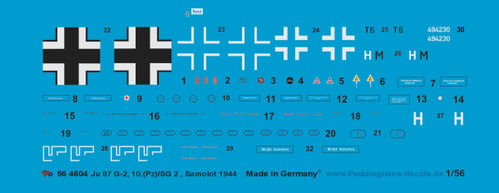 Peddinghaus-Decals 4604 Junkers Ju 87 G-2 - 10.(Pz) /SD 2, Samolot 1944