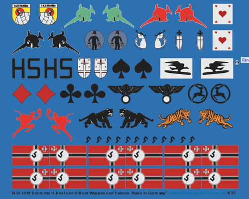 Peddinghaus-Decals 4618 German WWII U-Boot and S-Boot Flotilla Coat of Arms and Flags
