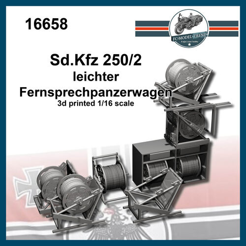 FC ModelTrend 16658 SdKfz 250/2 Leichter Fernsprechpanzerwagen Cable Layer Vehicle (3D-printed)