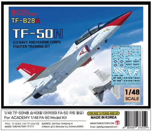Tori Factory TF-B29A TF-50N U.S. Navy And Marine Corps Fighter Training Jet Decal Set