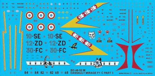 Berna Decals 48052M Dassault Mirage F1 C Part 3