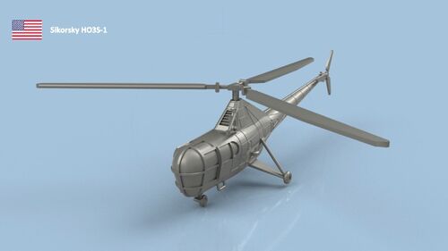 L'Arsenal 2.0 3D400520DEP Sikorsky HO3S-1 Dragonfly unfolded blades - 3D printing (4 helicopters)