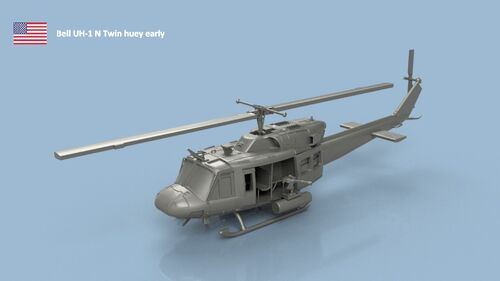 L'Arsenal 2.0 3D350565NEPLEIN Bell UH-1 N Twin Huey Early - 3D printing (4 helicopters)