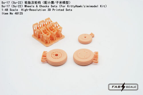 Fab Scale Fa48125 Sukhoi Su-17 / Su-22 - Wheels & Chocks Set (for Kitty Hawk Model and Zimi Model kits)