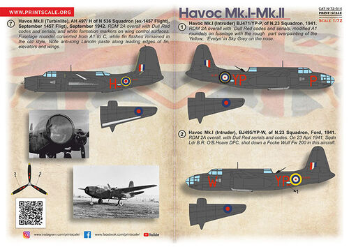 Print Scale 72514 Douglas Havoc Mk.l / Mk.ll